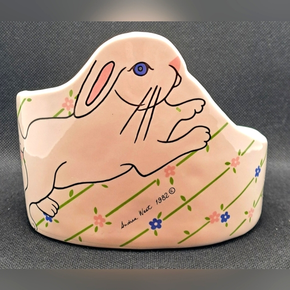 Holiday | Vtg 1982 Andrea West Bunny Rabbit Planter Cottagecore Easter ...